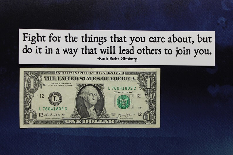 RBG Quote Vinyl Sticker - Fight for What You Care About - Etsy