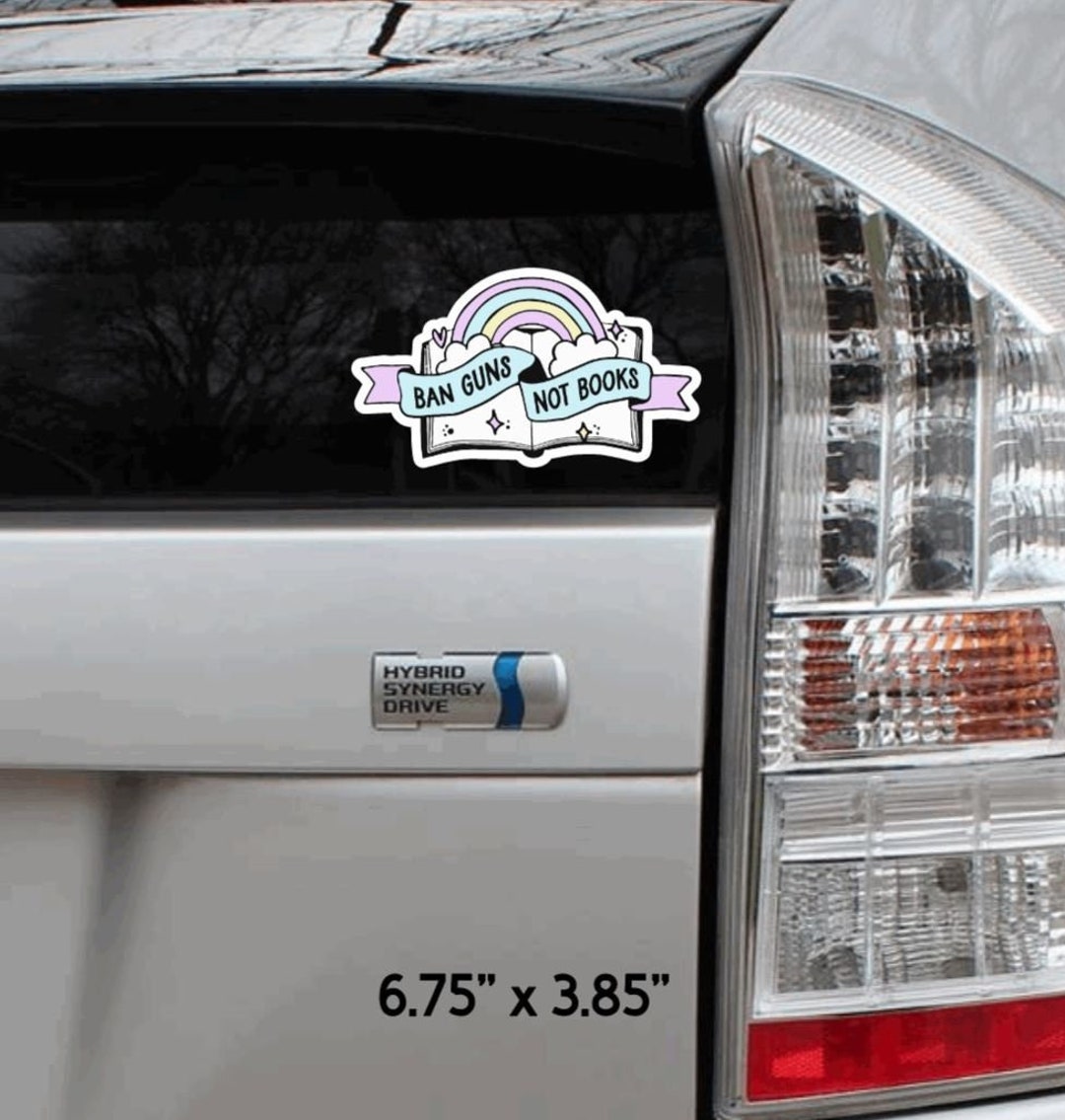 Ban Guns Not Books Vinyl Bumper Sticker Book Banning and Gun - Etsy