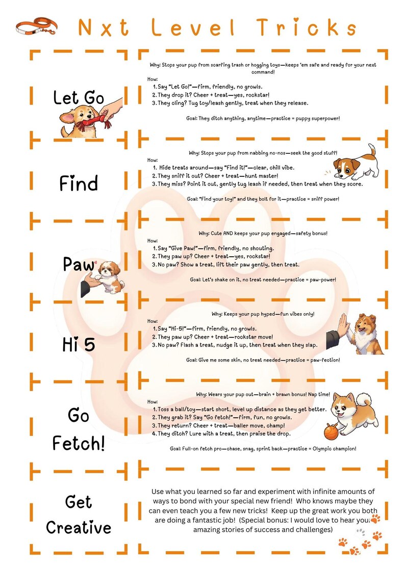 Adhd-friendly Pup Training Cheat Sheet - Etsy