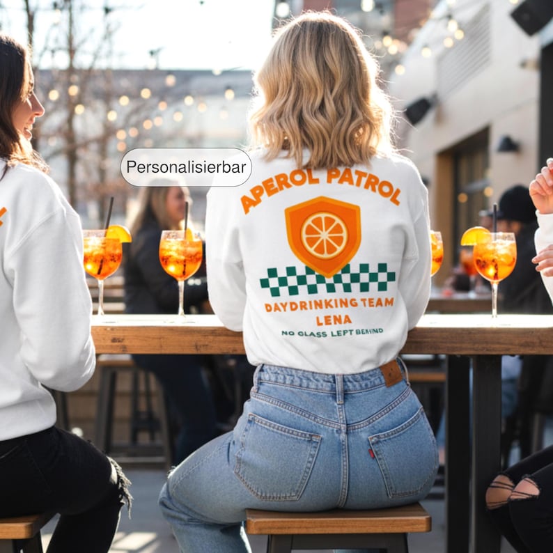 Personalisierter Aperol Pullover, Girls Trip Outfit, Aperol Spritz ...