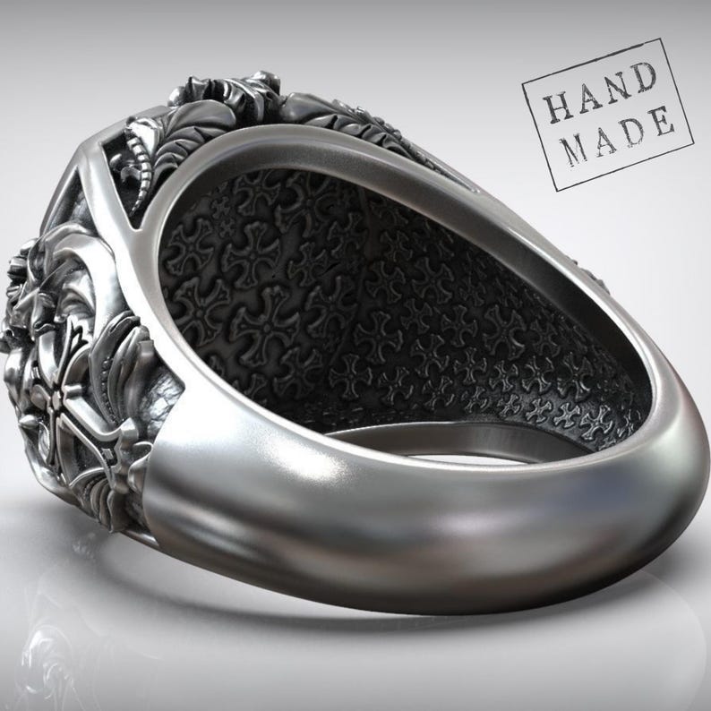 Christian Signet Ring, Winged Lion of St. Mark (silver Tone, Handmade ...
