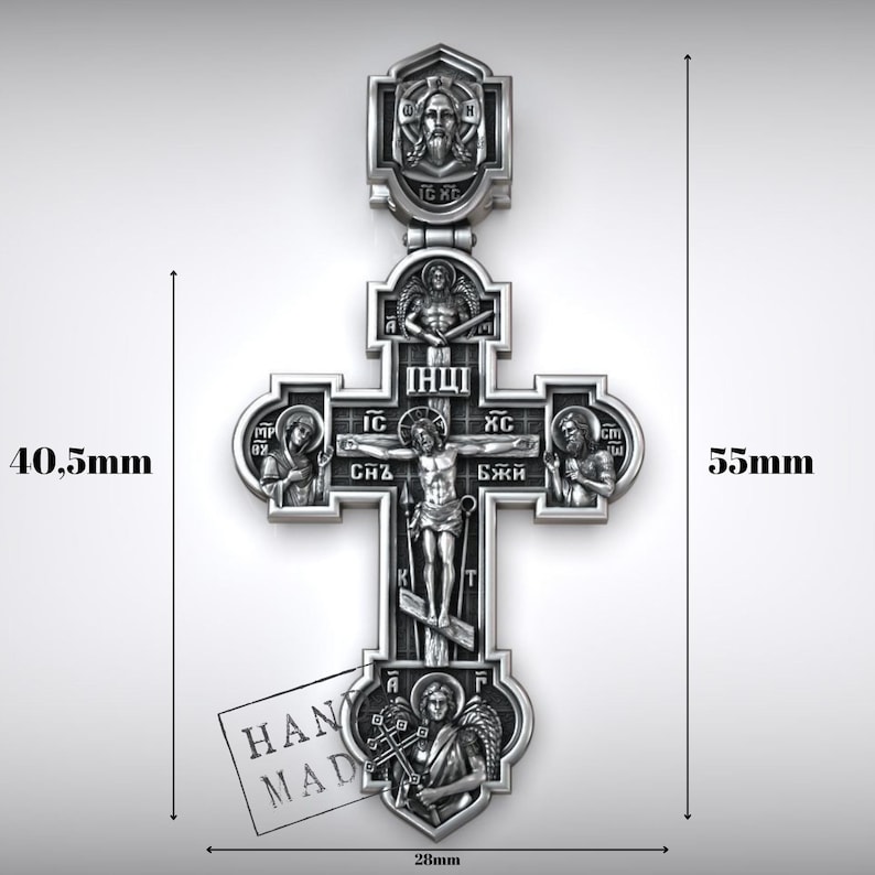 Orthodox Cross Necklace: Slavic Design Sterling Silver - Handmade ...