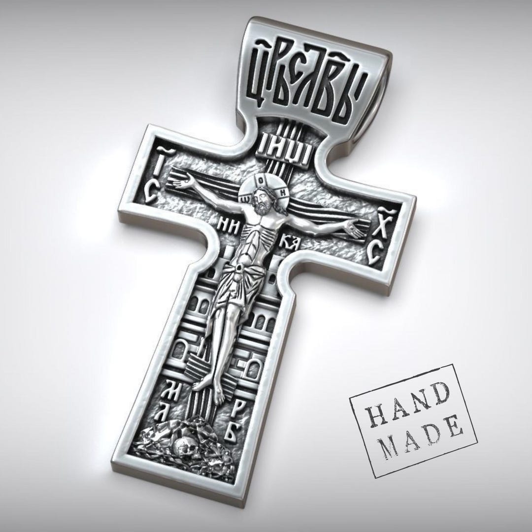 Silver Orthodox Cross Pendant: Saint Peter Keys Symbol (handmade) - Etsy