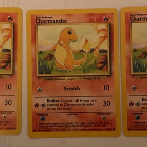 CHARMANDER POKEMON CARD From the 1990's. Smoke-free Home - Etsy