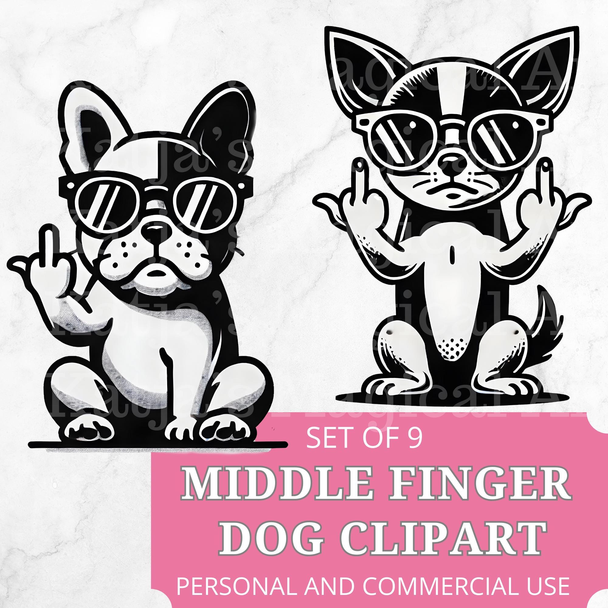 Middle Finger Animal PNG, Middle Finger Dog Clipart BUNDLE, Fuck ...