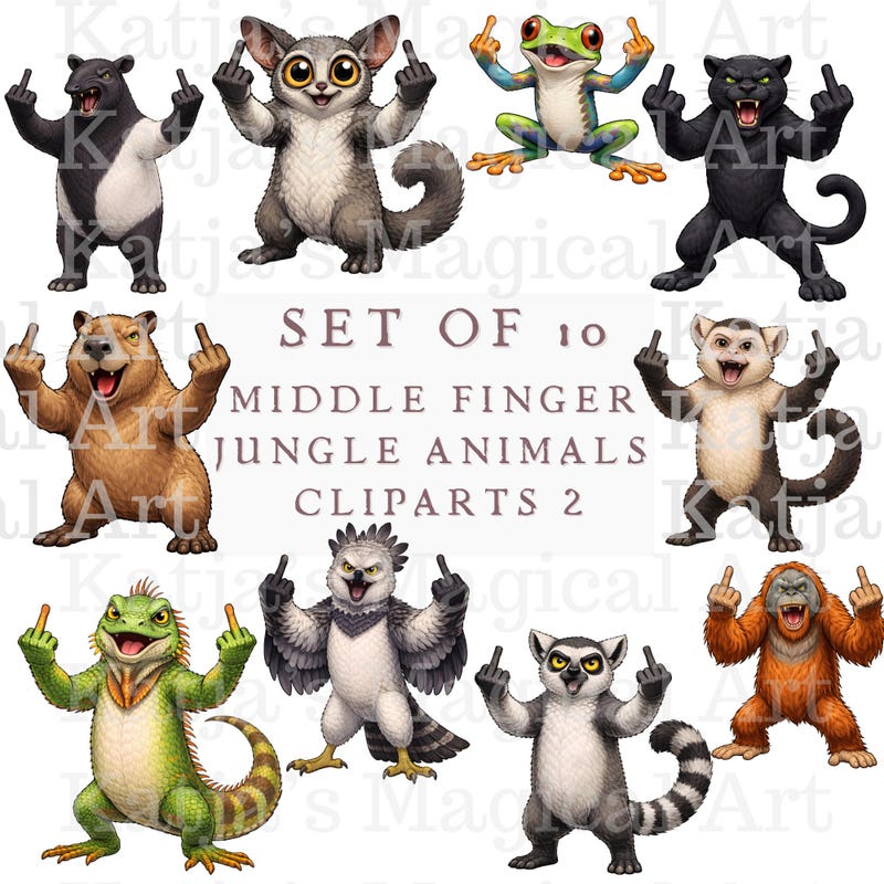 Monkey middle finger - Etsy.de