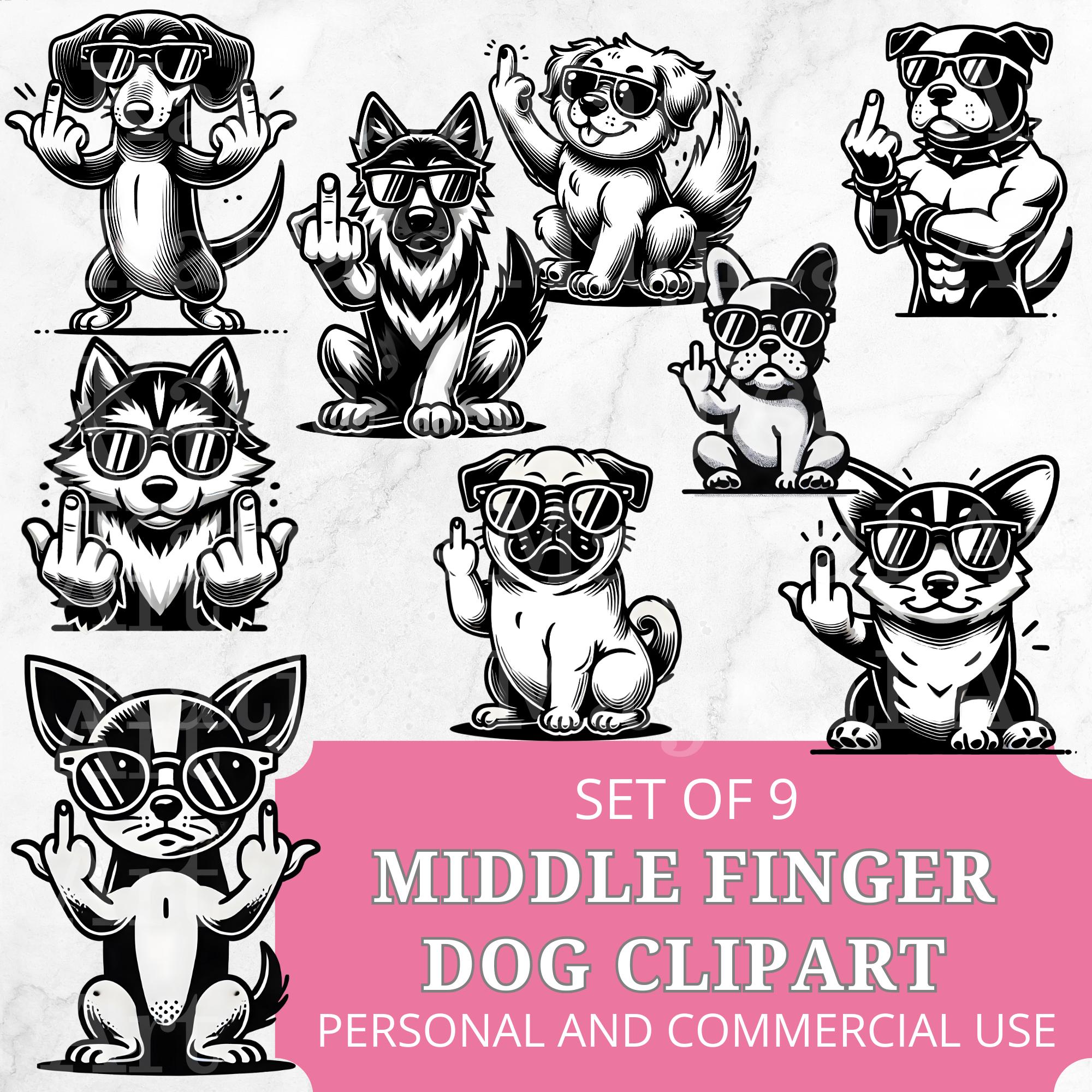 Middle Finger Animal PNG, Middle Finger Dog Clipart BUNDLE, Fuck ...
