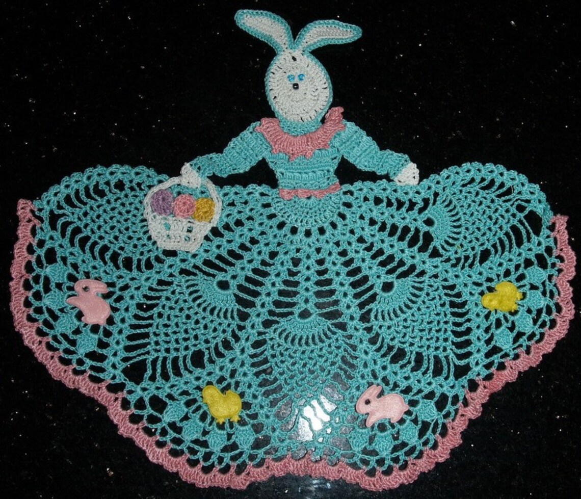 Easter Bunny Girl Doily Crochet Pattern - Etsy