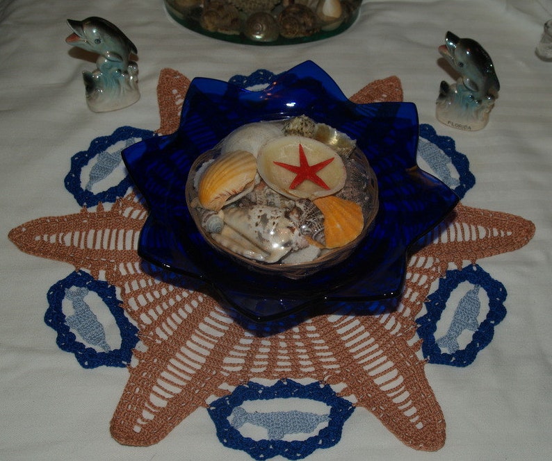 Crochet Dolphin and Starfish Doily Pattern - Etsy