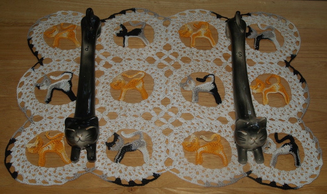 Crochet Kitty Cats- Cat Doily Pattern - Etsy