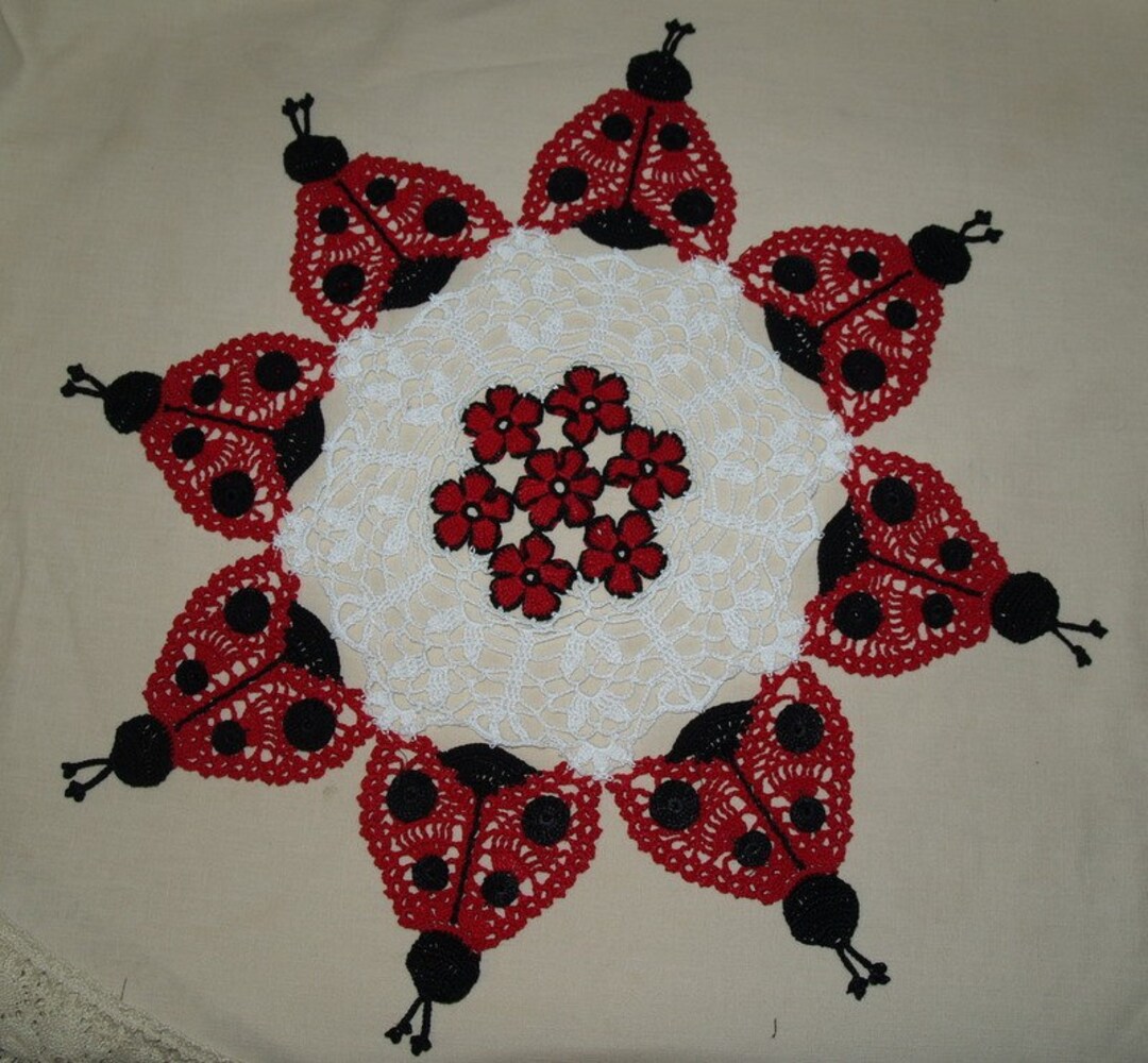 Ladybug Doily Crochet Pattern - Etsy