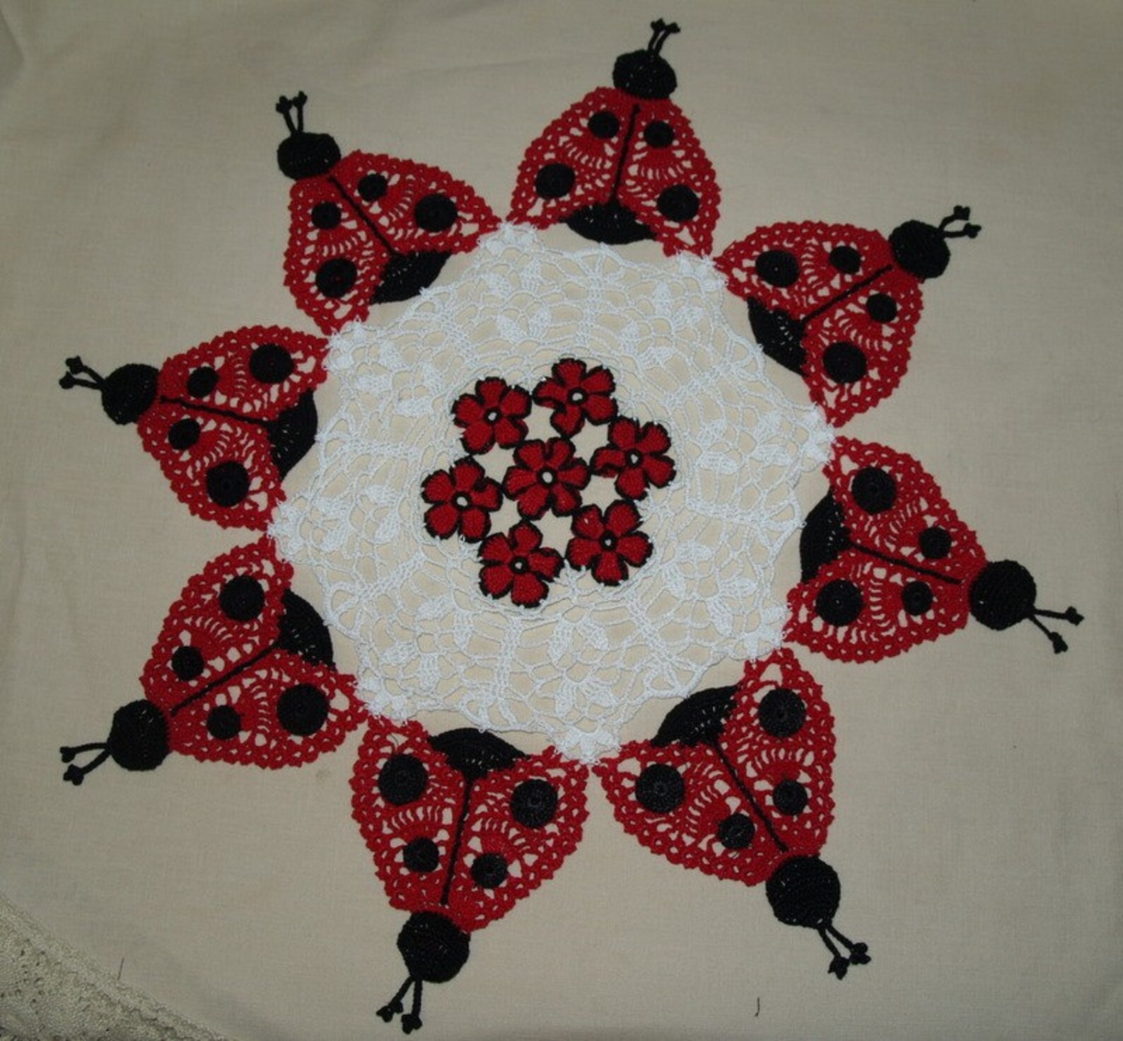 Ladybug Doily Crochet Pattern - Etsy