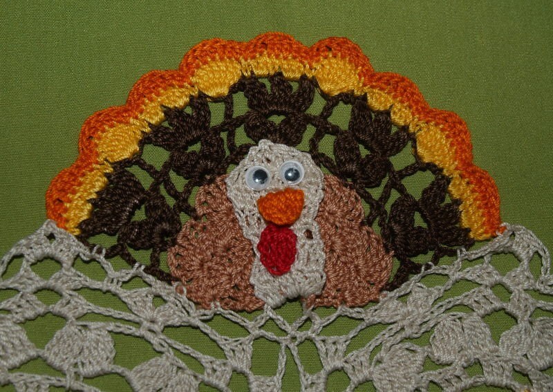 Thanksgiving Turkey's and Leaves Crochet Doily Pattern - Etsy