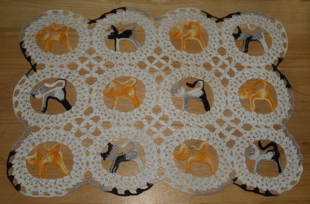 Crochet Kitty Cats- Cat Doily Pattern - Etsy