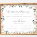 Marriage Certificate, Boho Blush Floral Wedding Certificate, Wedding ...