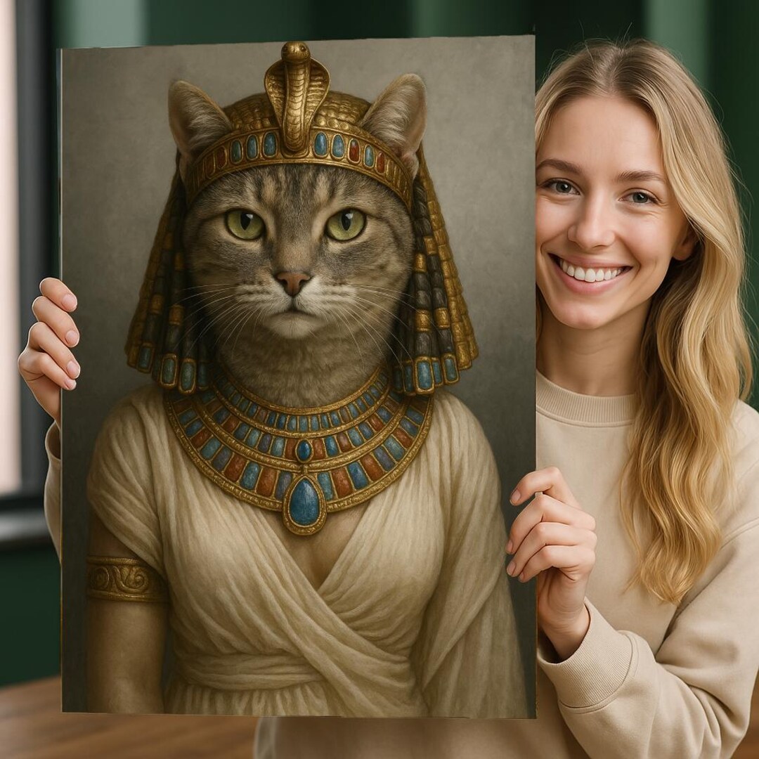 Custom Royal Cleopatra Pet Portrait, Renaissance Cat Portrait From ...