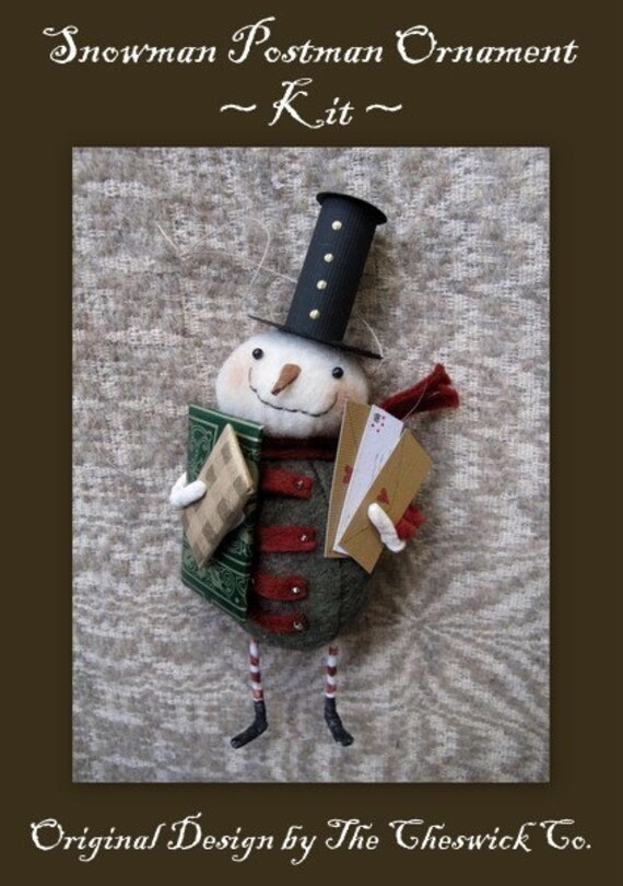 Snowman Postman Ornament KIT by Cheswickcompany - Etsy