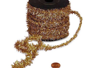 Glitter TWINE Tinsel Metallic String Ribbon GOLD - Etsy