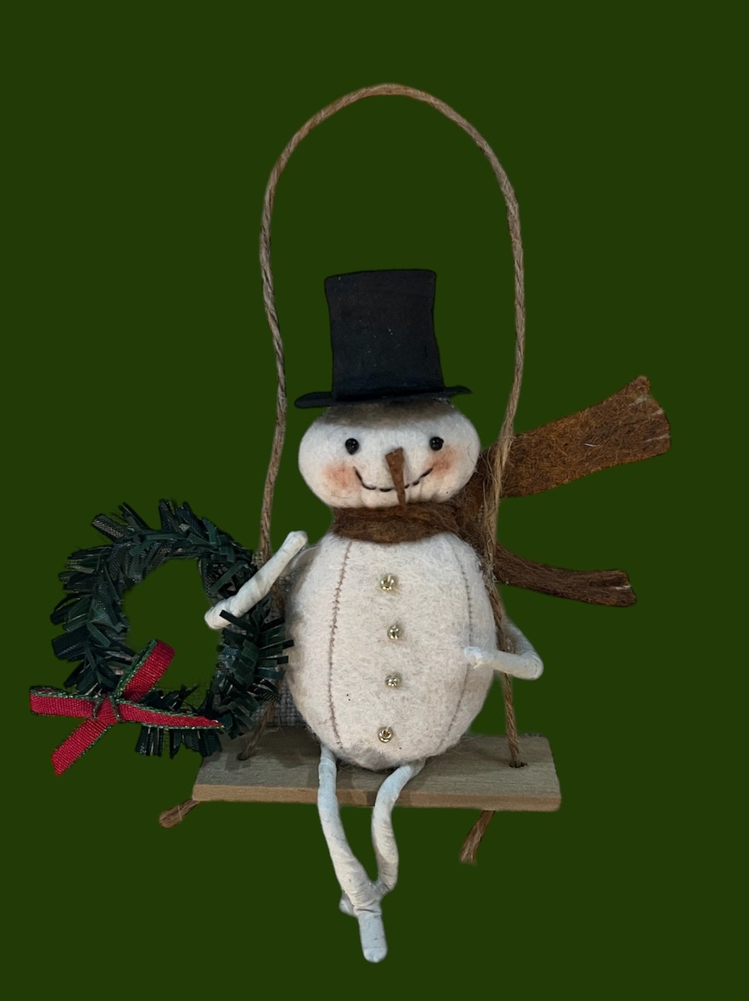 DIY KIT - Swing on a Star Snowman Ornament by Cheswickcompany - Etsy