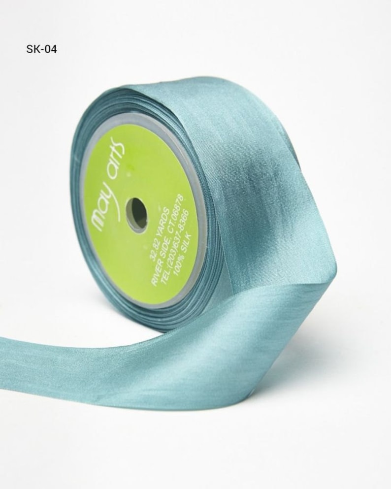 3 Yds TEAL BLUE Silk Ribbon 1.25 Inches Wide Cheswickcompany - Etsy