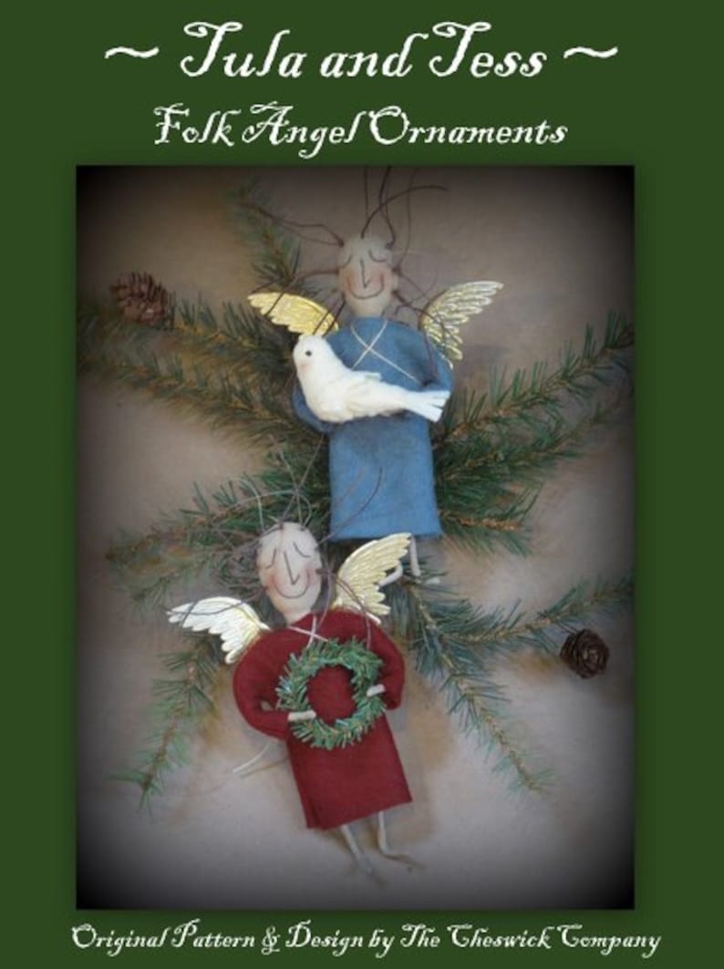 PDF DOWNLOAD DIY Tula and Tess Folk Angel Ornaments Pattern by | Etsy