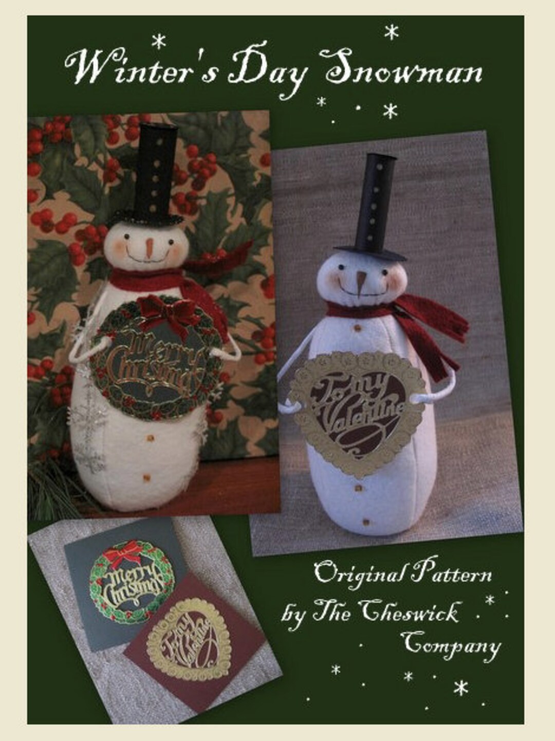 PDF DOWNLOAD DIY - Winter's Day Snowman Pattern by Cheswickcompany - Etsy
