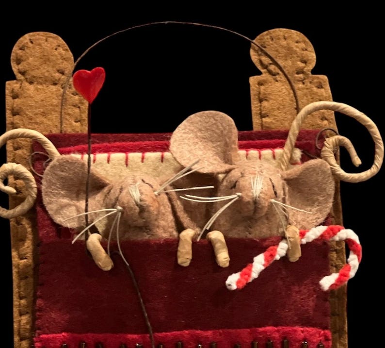 DIY KIT - Not a Creature Was Stirring Mouse Ornament by Cheswickcompany ...