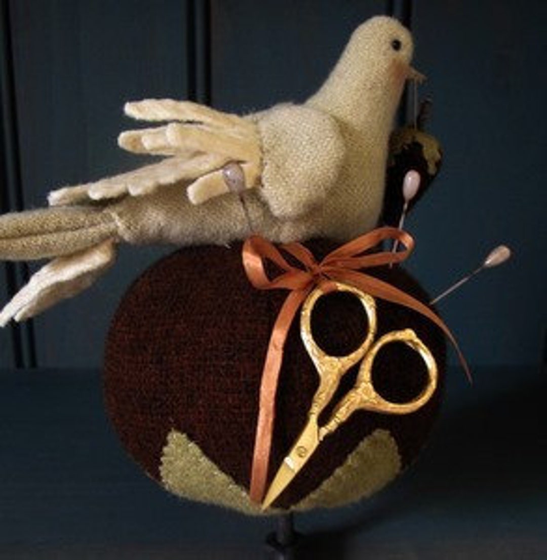 Primitive Folk Art Dove Pincushion Clamp PRINTED PATTERN by ...