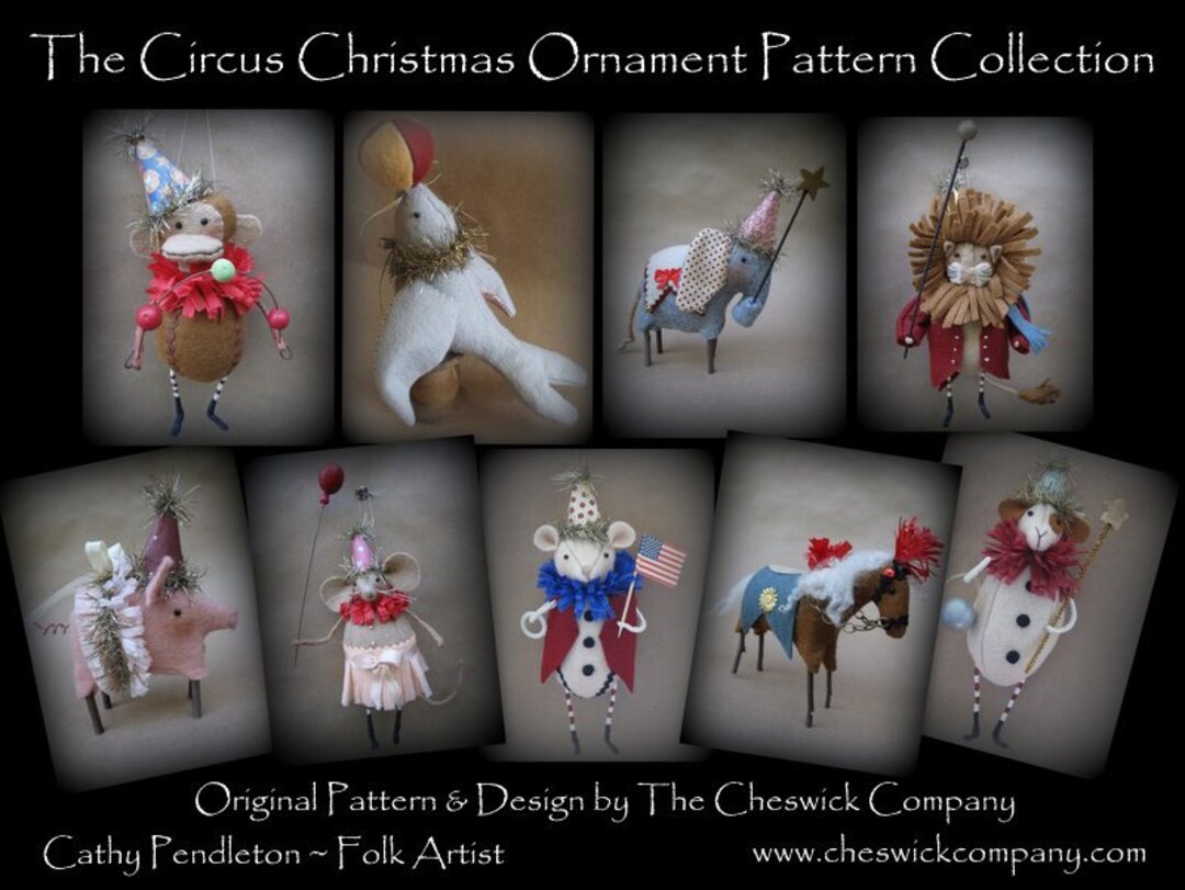 PDF DOWNLOAD DIY "circus Ornaments" Pattern Packet for All 9 Ornaments ...
