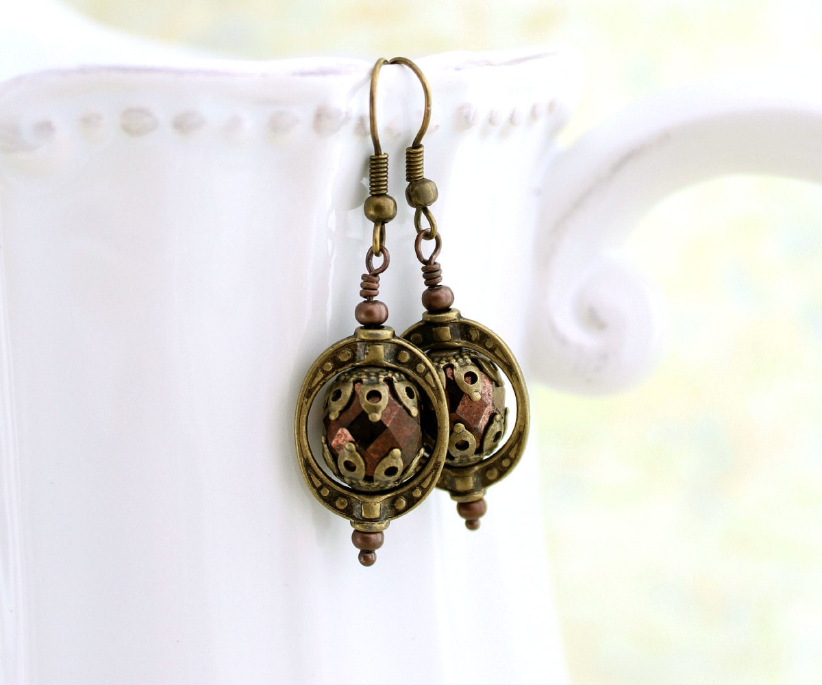 Steampunk Jewelry Copper and Brass Steampunk Earrings - Etsy