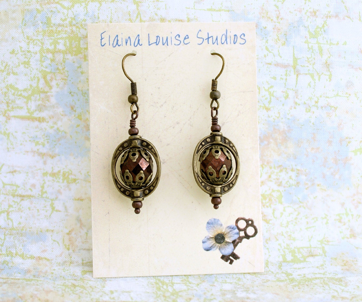 Steampunk Jewelry Copper and Brass Steampunk Earrings - Etsy