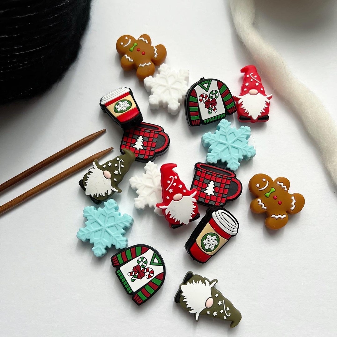 Knitting Needle Stoppers Winter Themed - Etsy
