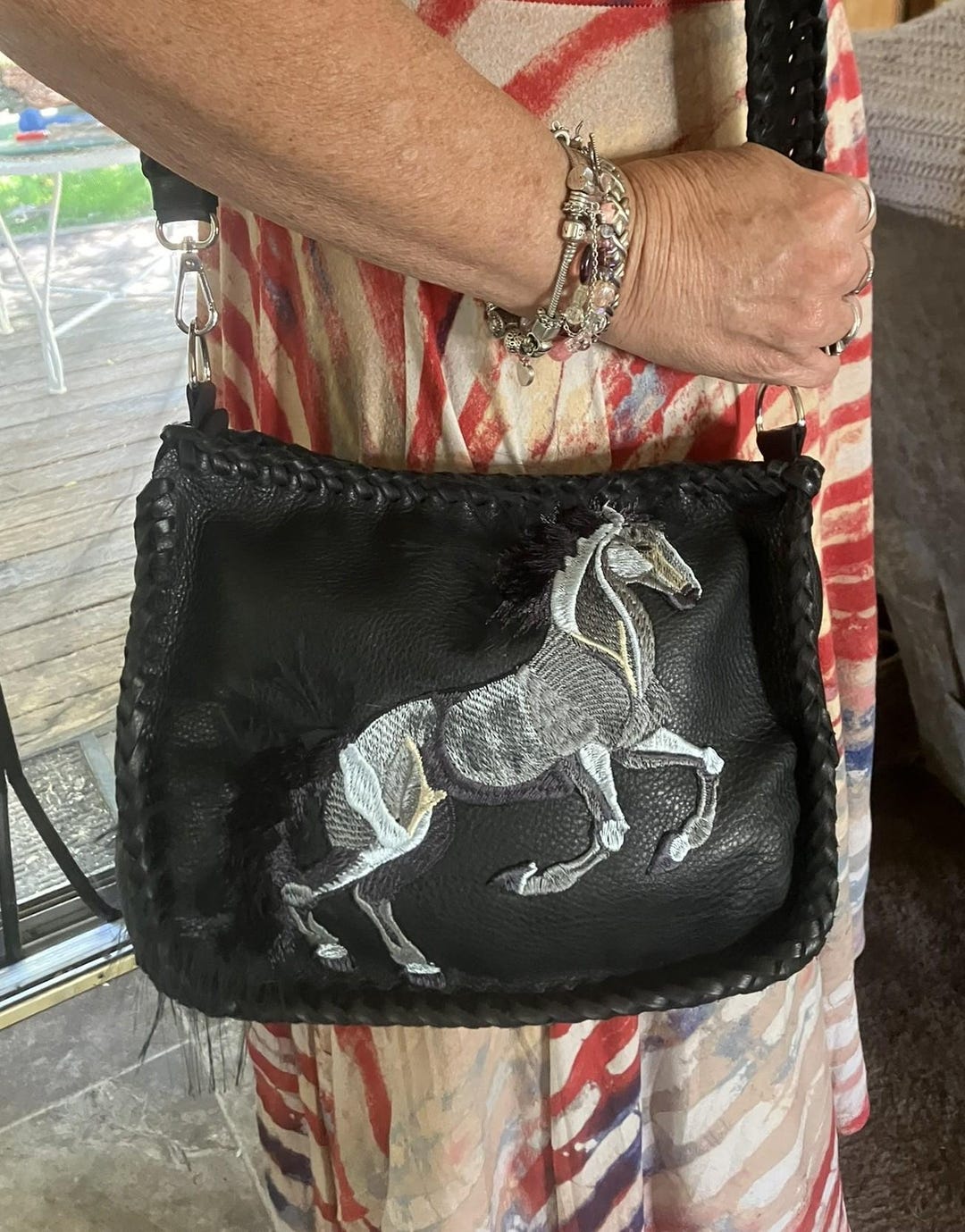 Hand Laced Elk Skin Leather Handbag Lots of Genuine Elk Lacing ...