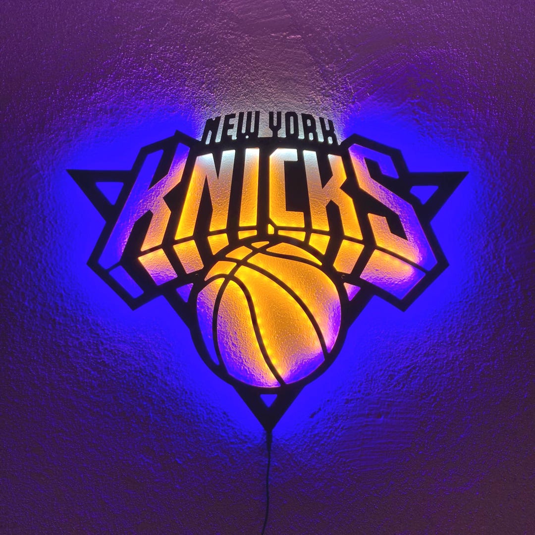 New York Knicks LED Sign, Illuminated NBA Team Logo Wall Art for Game ...