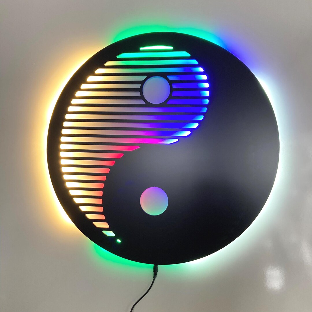 Yin & Yang LED Sign, Illuminated Balance Symbol Wall Art for Bedroom ...