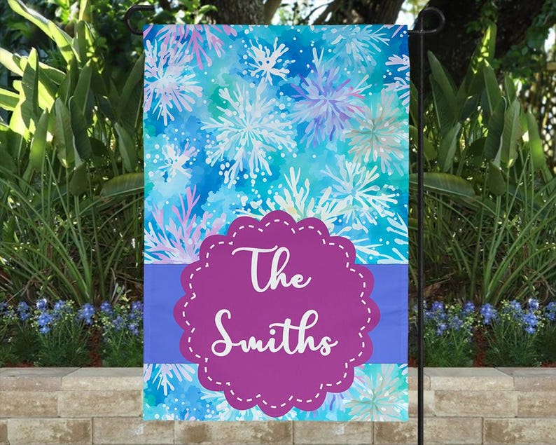 DIGITAL FILE Snowflake Garden Flag Sublimation Template - Etsy