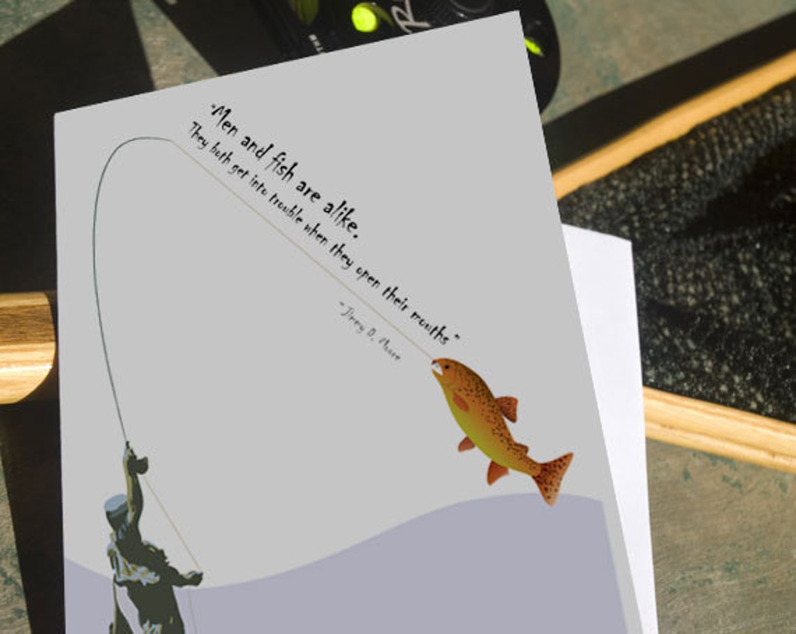 Father's Day Fishing Card Funny fishing birthday card | Etsy