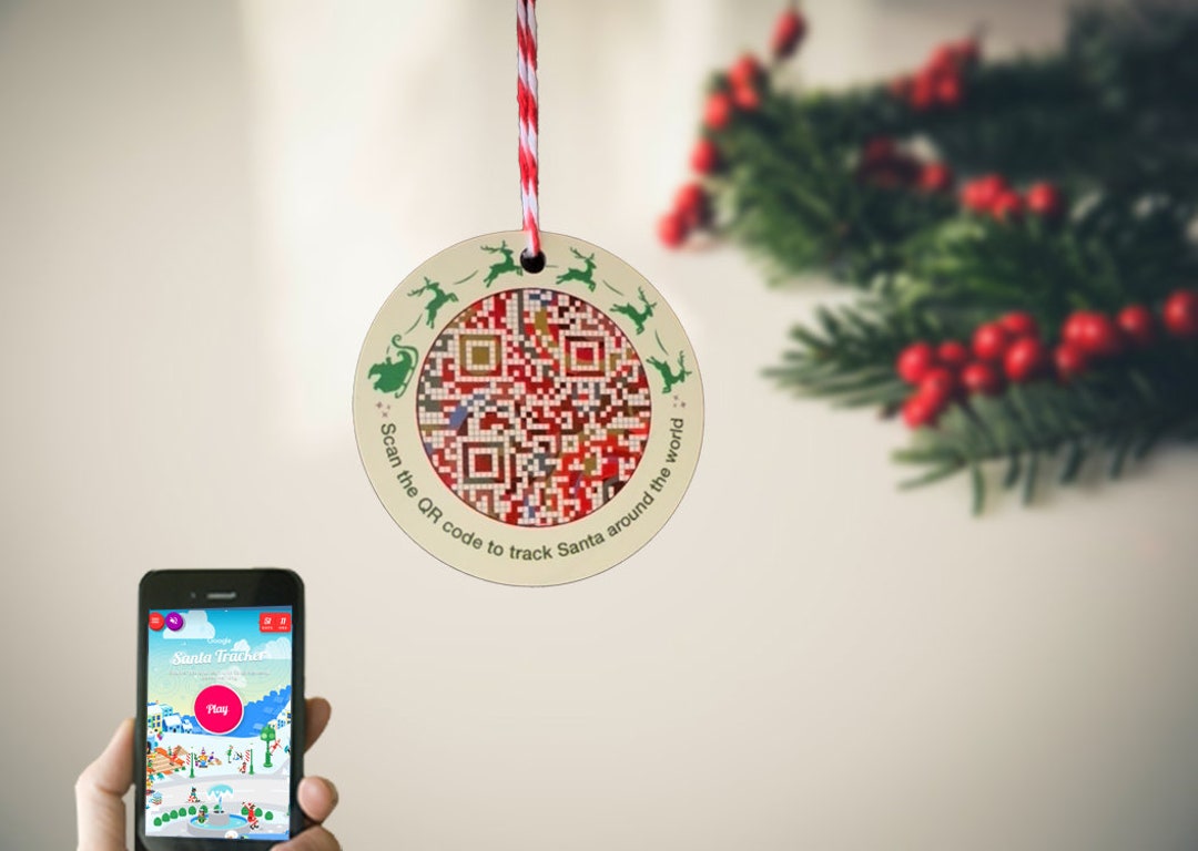 Santa Tracker Christmas Ornament Interactive QR Code - Etsy