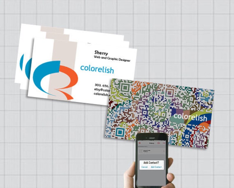 QR Code Business Card Design QR Code Vcard Contact Info - Etsy Canada