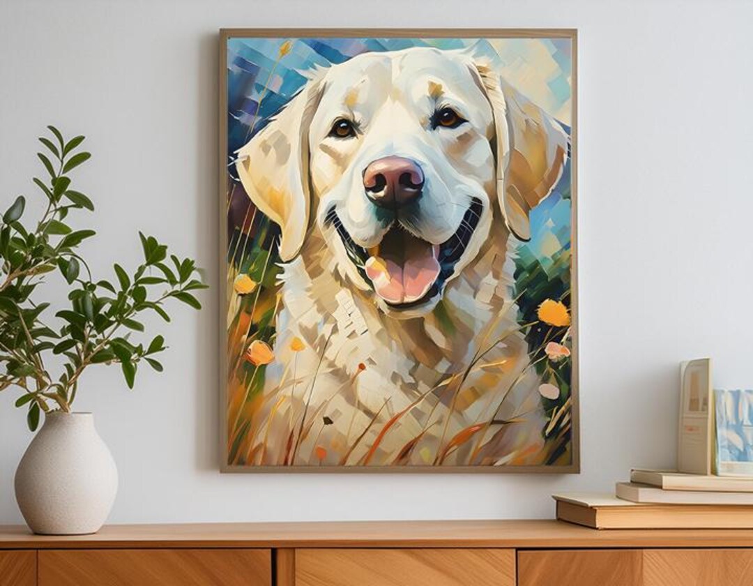 Labrador Retriever Portrait Art Print, Labrador Retriever Dog Lover ...