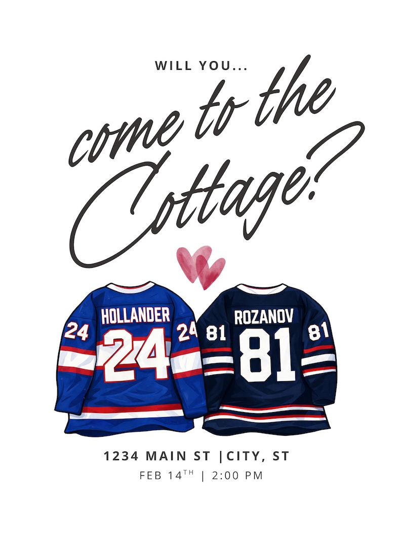 Animated & Digital Heated Rivalry Hockey Party Invitation | Editable ...