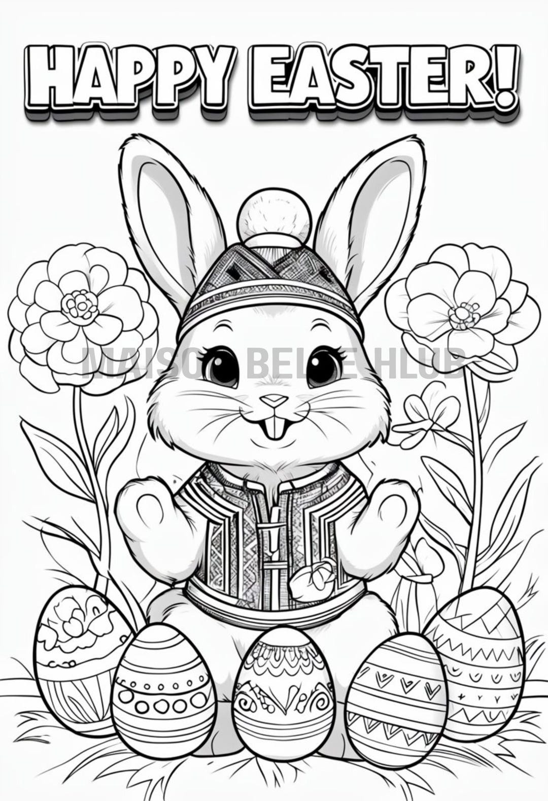 Hmong Easter Coloring Page - Etsy
