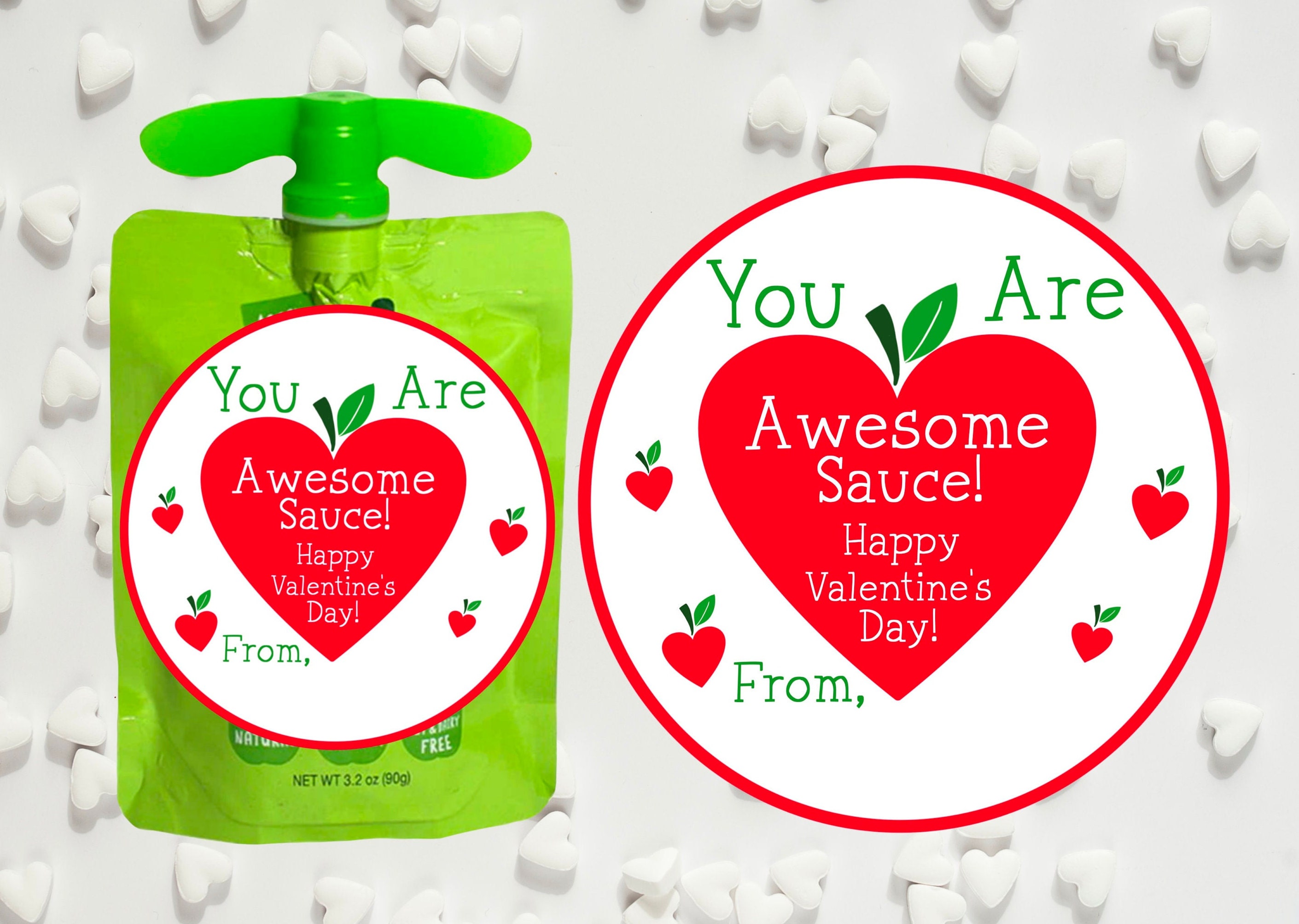 Applesauce Valentine Pouch Labels, Instant Download, Awesome Sauce ...