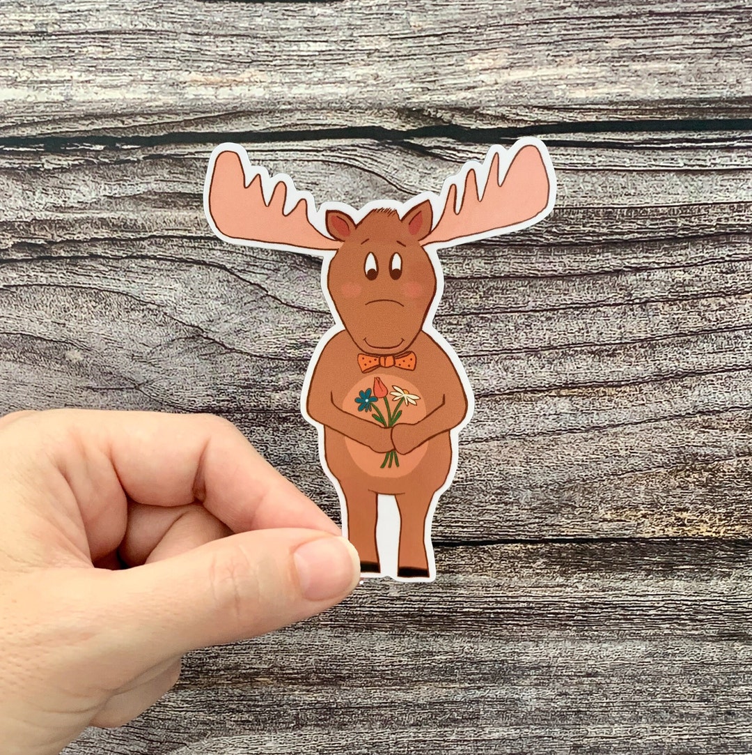 Moose Sticker, Funny Animal Sticker, Waterproof Stickers, Alaska ...