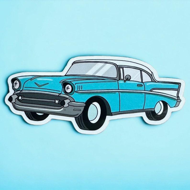 57 Chevy Bel Air Sticker: Classic Car Automotive Art - Etsy