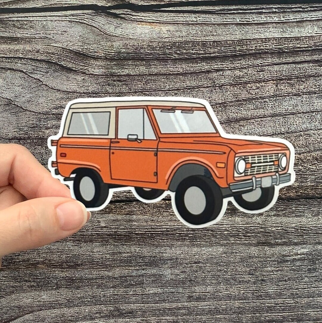 73 Ford Bronco Classic Car Sticker, Mechanic Gifts, 1973 Ford Bronco ...