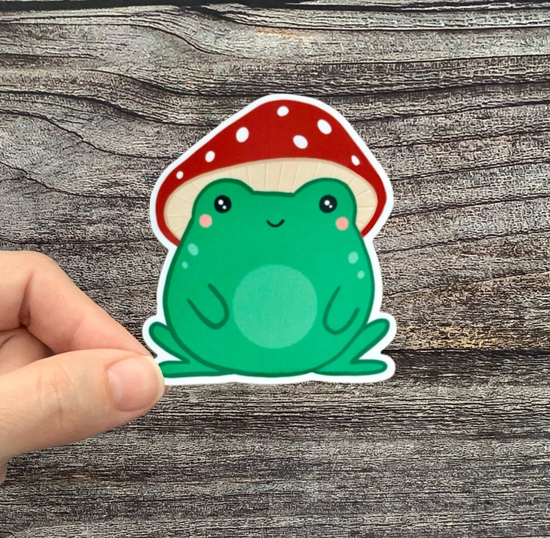 Frog Mushroom Sticker, Mushroom Sticker, Fall Frog Sticker, Cottagecore ...