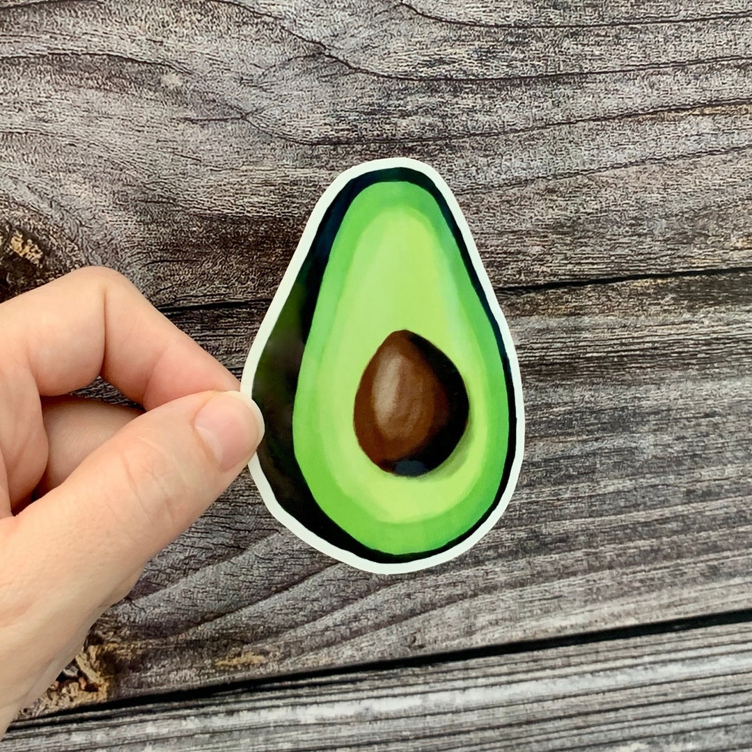 Avocado Sticker: Waterproof Vinyl Decal, Laptop & Water Bottle Sticker ...