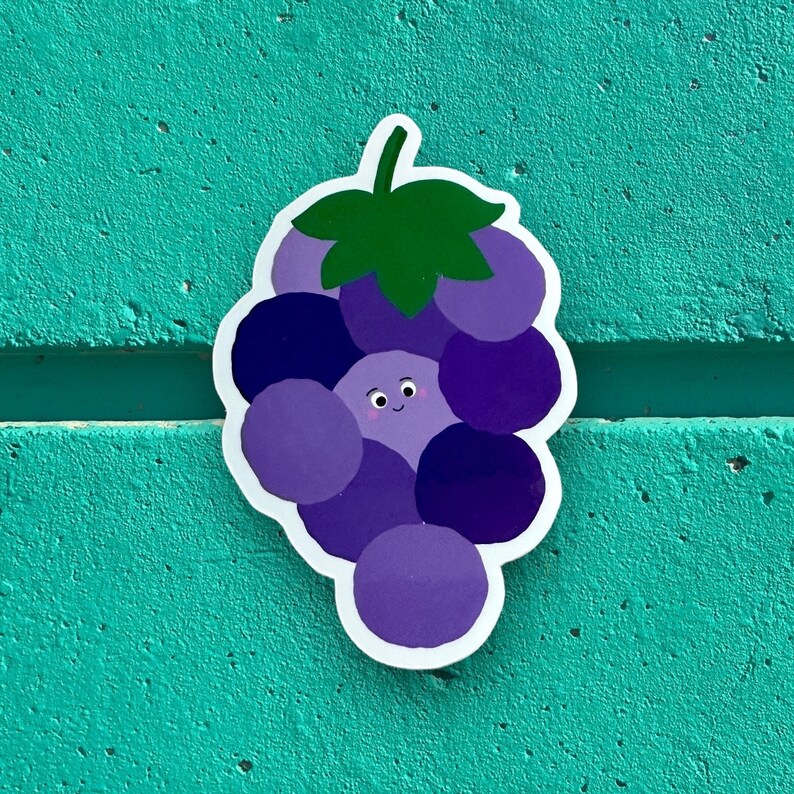 Joseph's Grape Sticker, Kawaii Fruit Sticker, Food Stickers, Cute ...