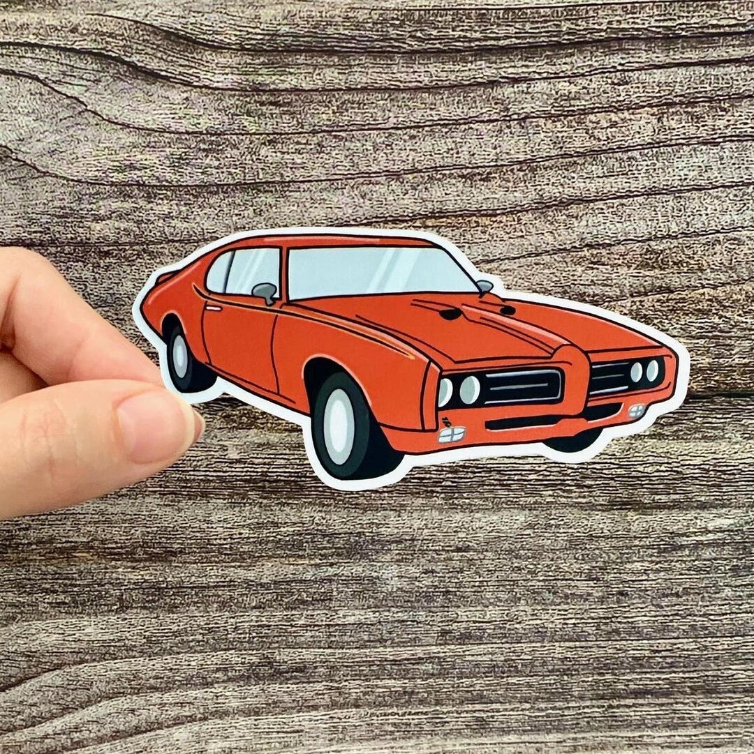 1969 Pontiac GTO Judge, Classic Car Sticker, Muscle Car Stickers ...